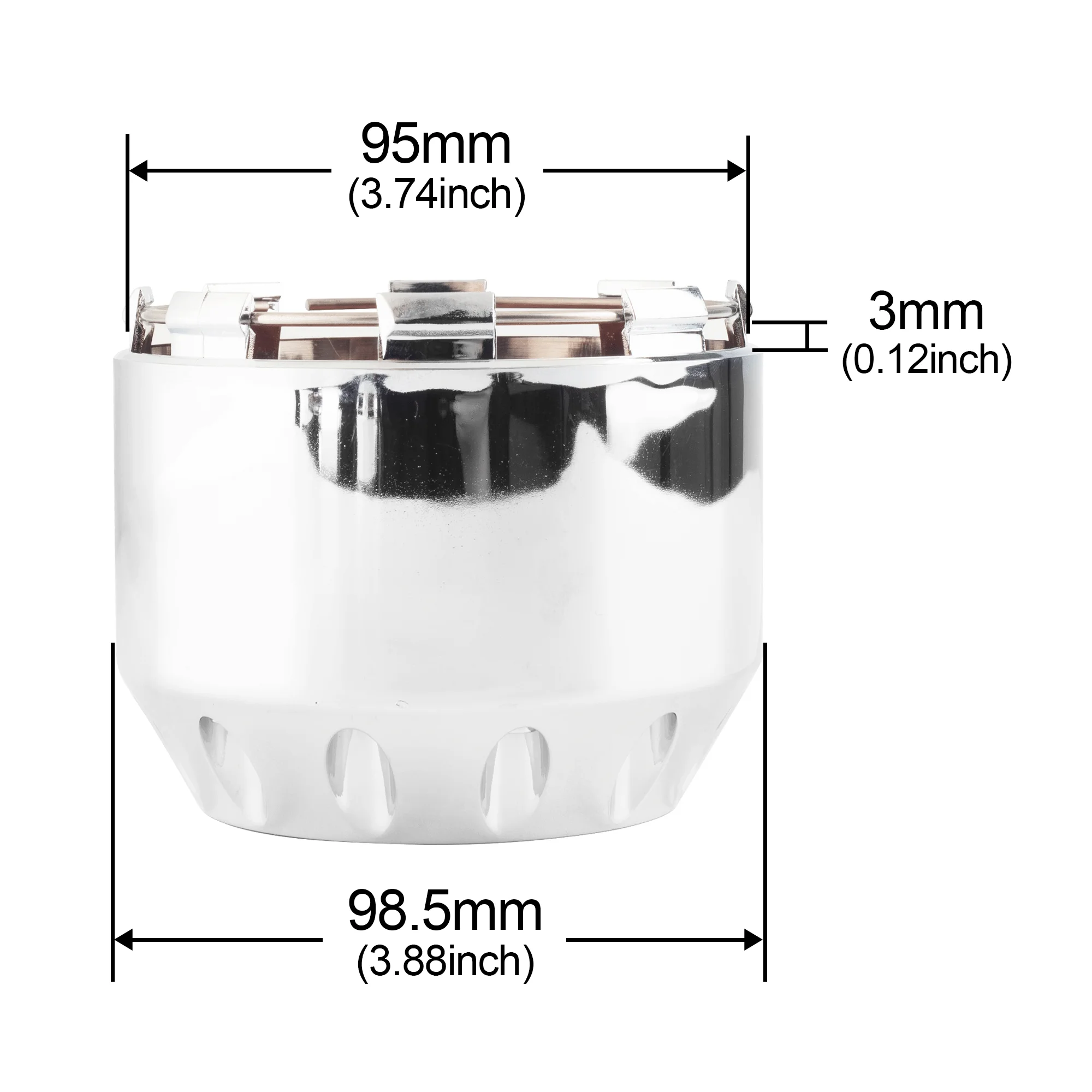 4Pcs 98.5mm/3.88in for KMC Wheel Center Caps Fit XD Series High Gloss Black