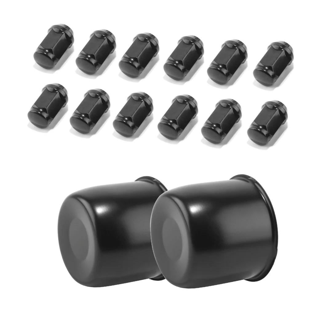 2pcs 4.25" Trailer Center Caps 12pcs Nuts 1/2"-20 60 Degree