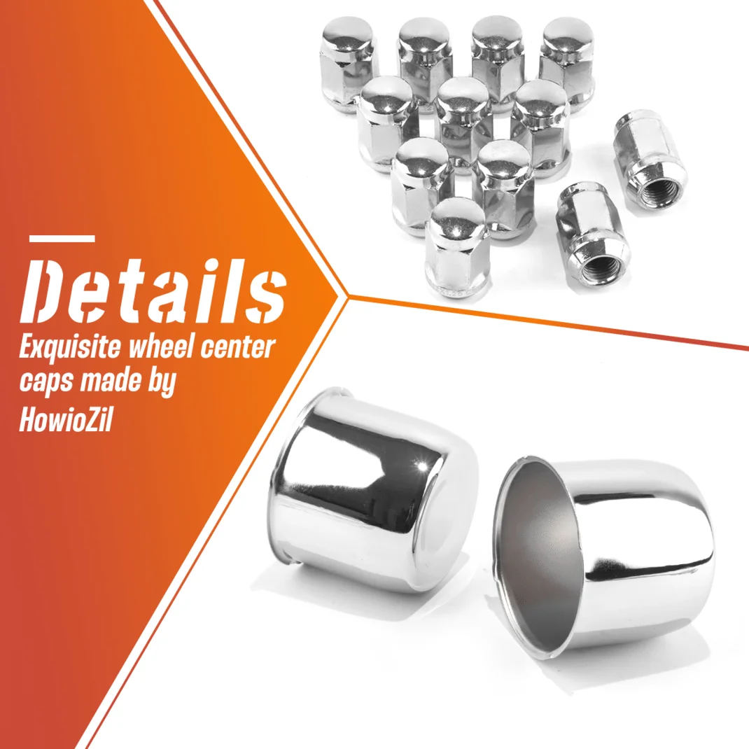 2pcs 4.25" Trailer Center Caps 12pcs Nuts 1/2"-20 60 Degree
